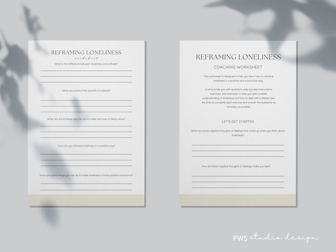 Reframing Loneliness Worksheets Done for You Course Brandable Coaching ...