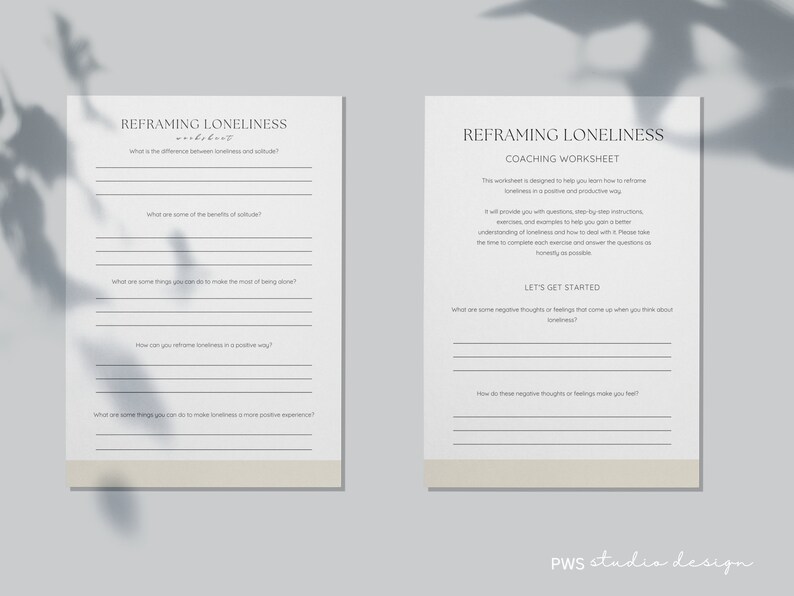 Reframing Loneliness Worksheets Done for You Course Brandable Coaching ...
