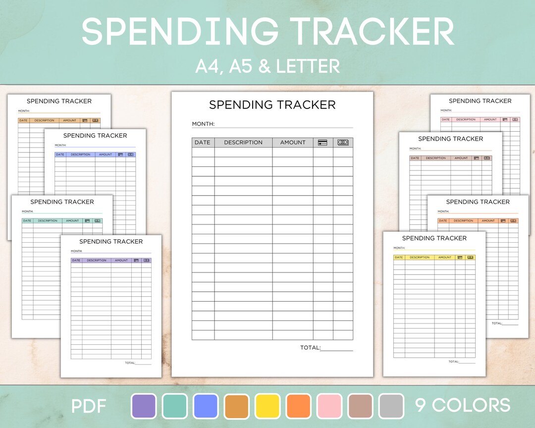 Spending Tracker Printable, Expense Sheet, Budget Template, Financial ...