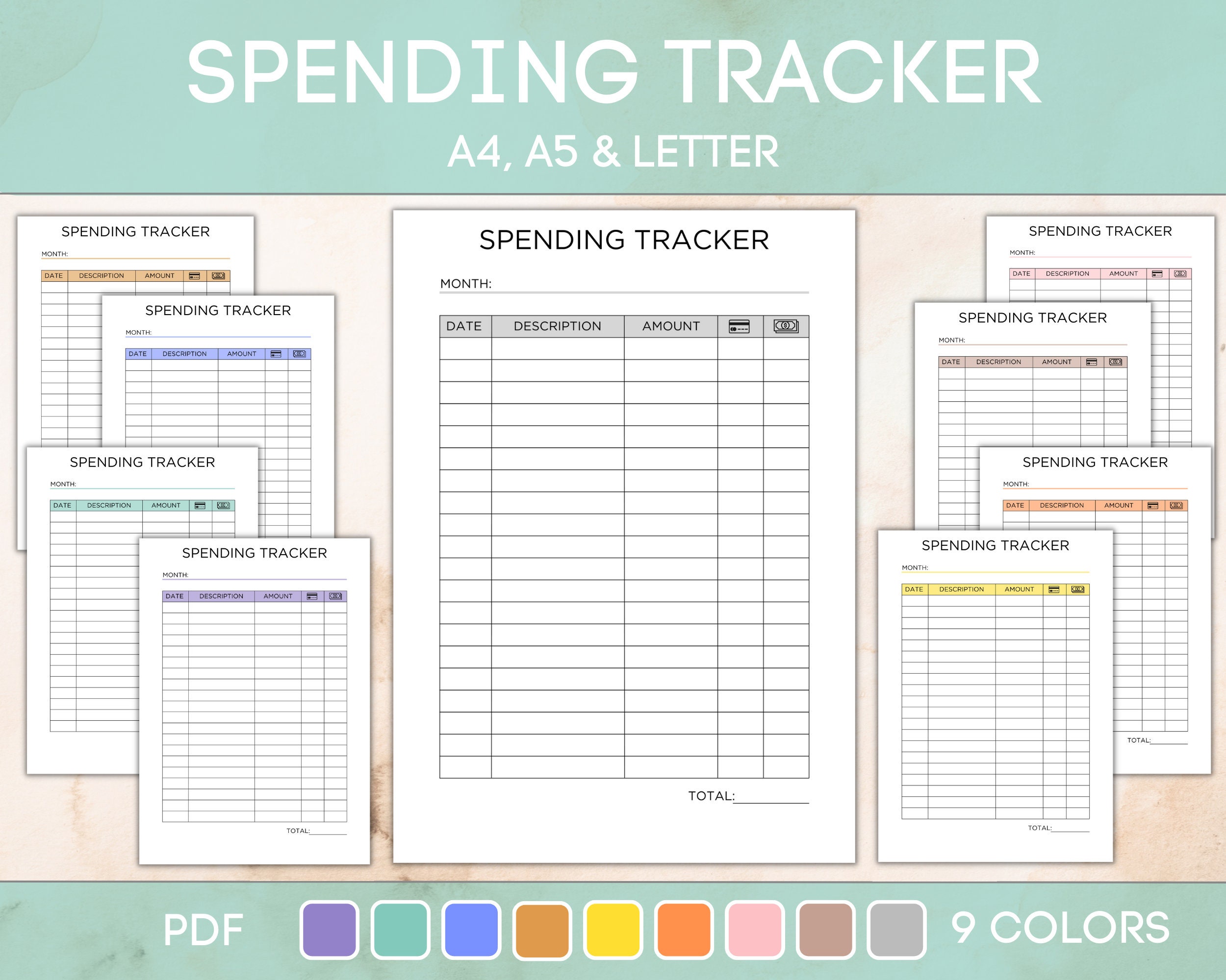 Spending Tracker Printable, Expense Sheet, Budget Template, Financial ...