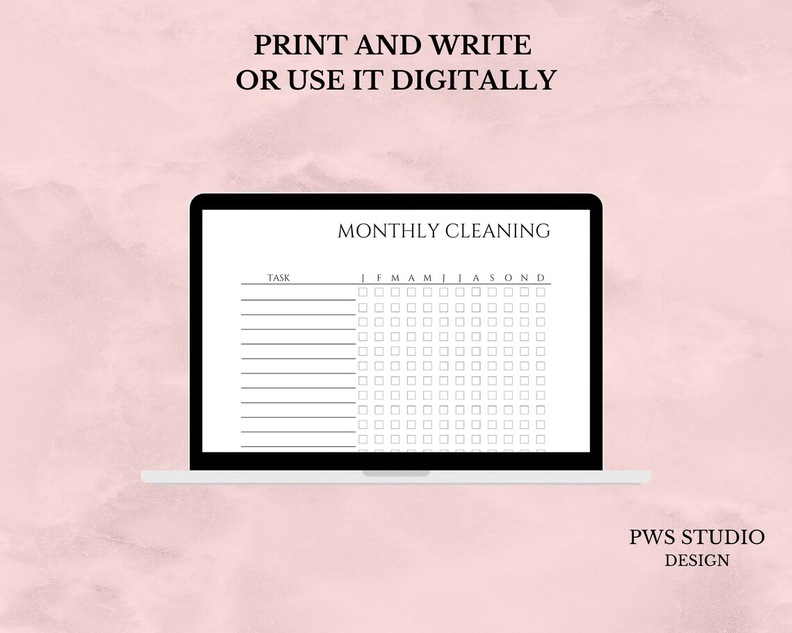 Printable Daily Weekly Monthly Cleaning Planner, Editable Cleaning ...