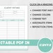 Printable Client Intake Form, Editable Client Service List, Client ...