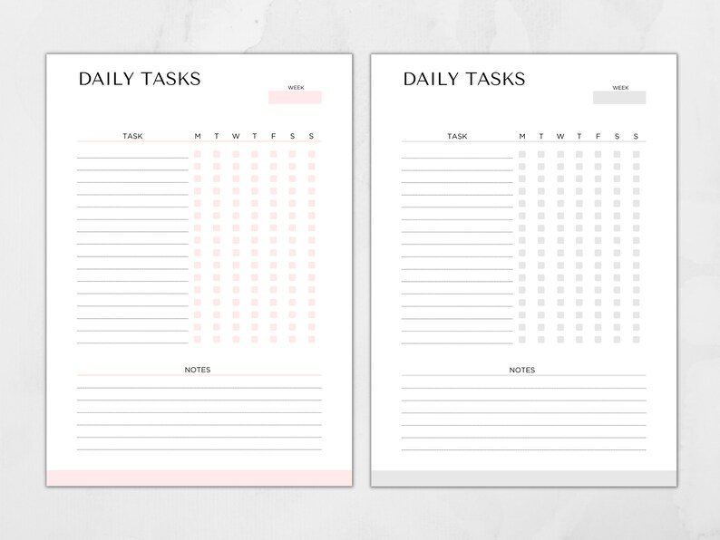 Printable Daily Tasks Template, Editable Daily Checklist, Daily Chore ...