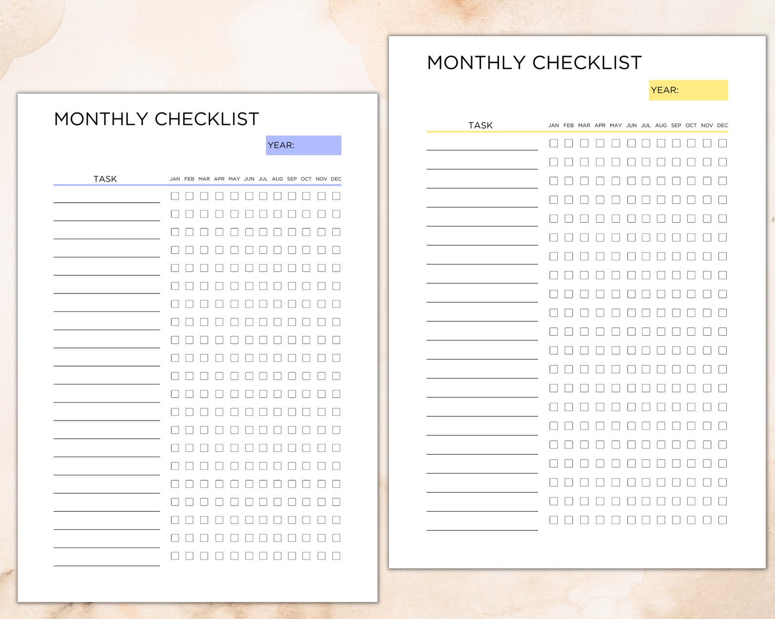Printable and Editable Monthly Checklist, Month to Do List, Chore List ...