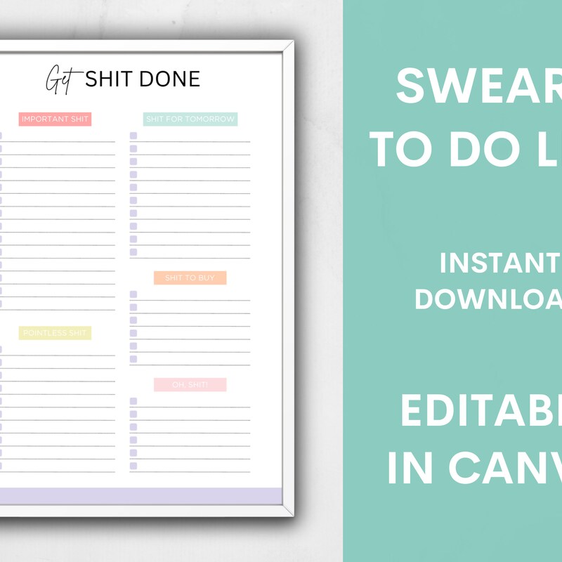 Shit List Printable - Etsy