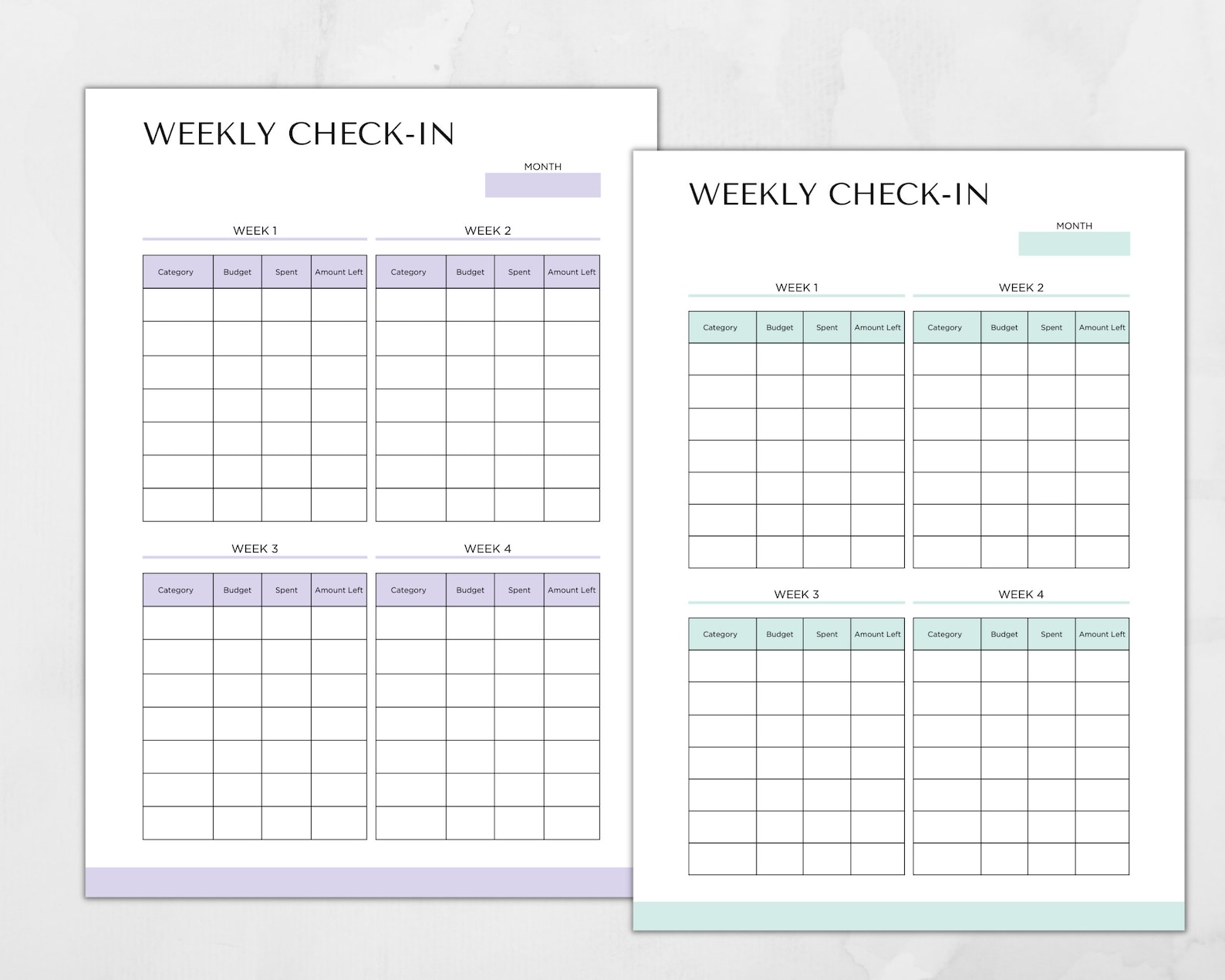 Printable Weekly Check-in Tracker, Editable, Weekly Check-in Planner ...