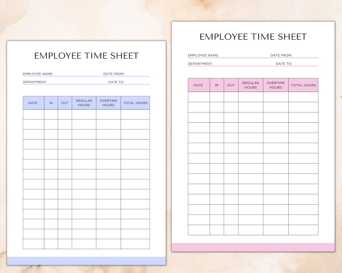 Employee Time Sheet Printable, Editable Employee Scheduling Time ...