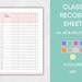 Printable Class Record Template, Gradebook Sheet, Teacher Gradebook Log ...