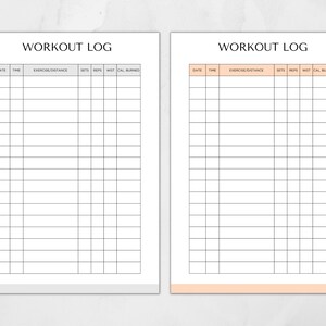 Printable Workout Tracker, Editable Daily Exercise Log, Fitness Journal ...
