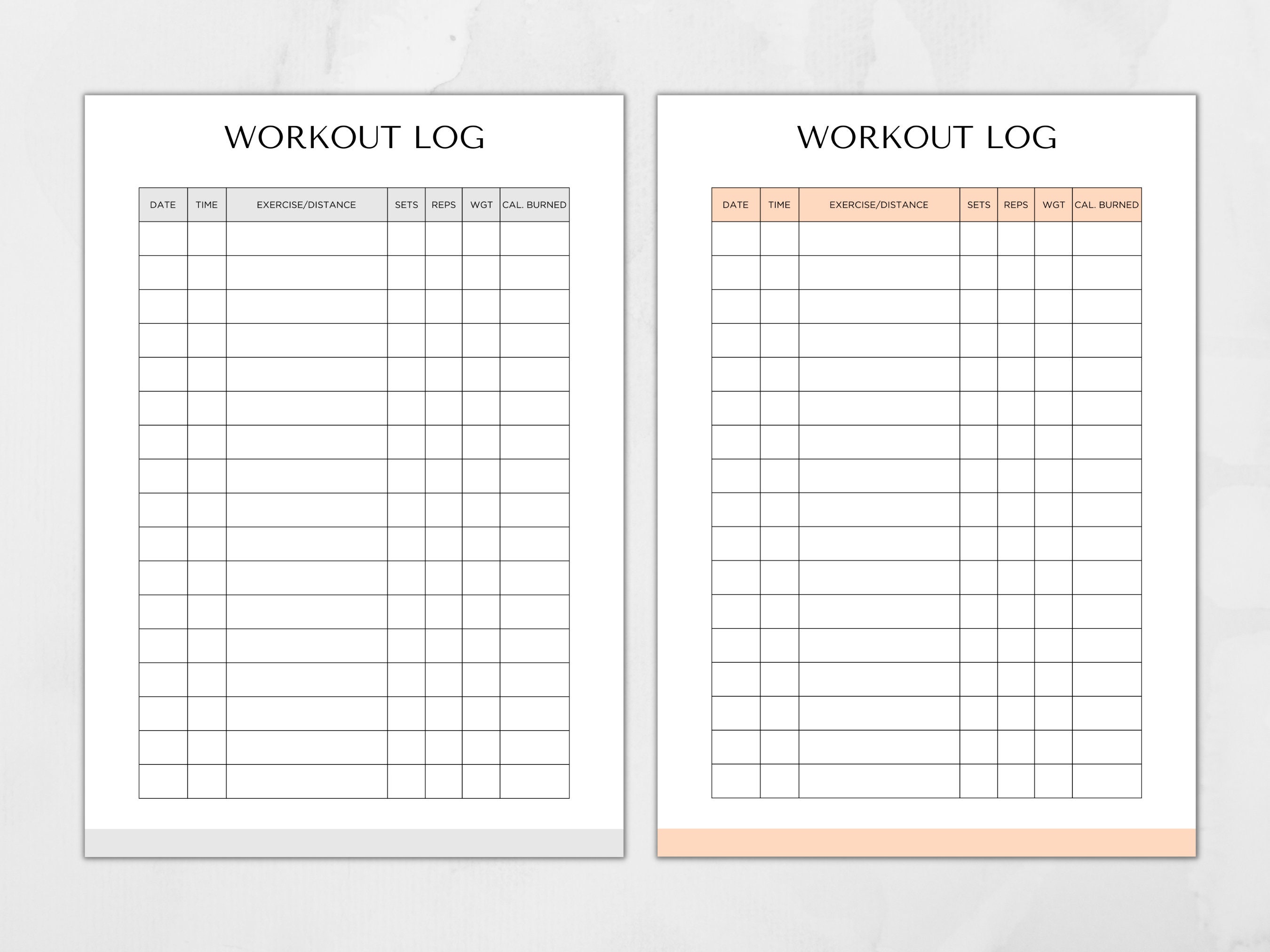 Printable Workout Tracker, Editable Daily Exercise Log, Fitness Journal ...