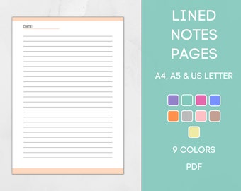 Printable Notes Page, Filler Page Printable, Lined Notes Template, Note ...