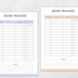 Printable Book Tracker Template, Reading List, Book Worm Checklist ...