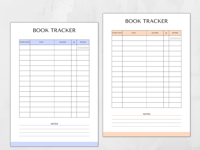 Printable Book Tracker Template, Reading List, Book Worm Checklist ...