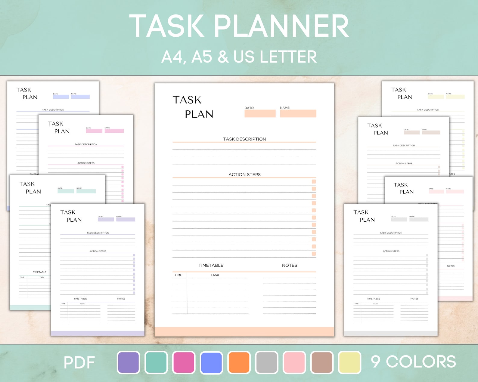 Task Planner Printable, Editable ADHD Task Plan, Project Planner, Task ...