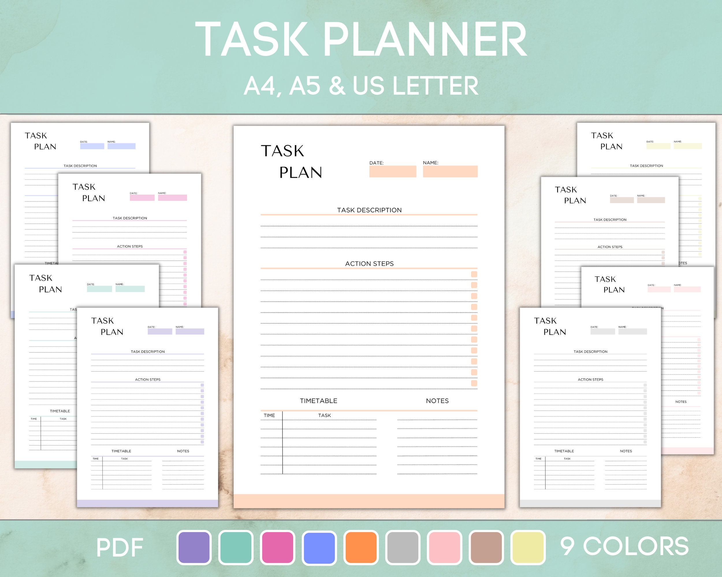 Task Planner Printable, Editable ADHD Task Plan, Project Planner, Task ...