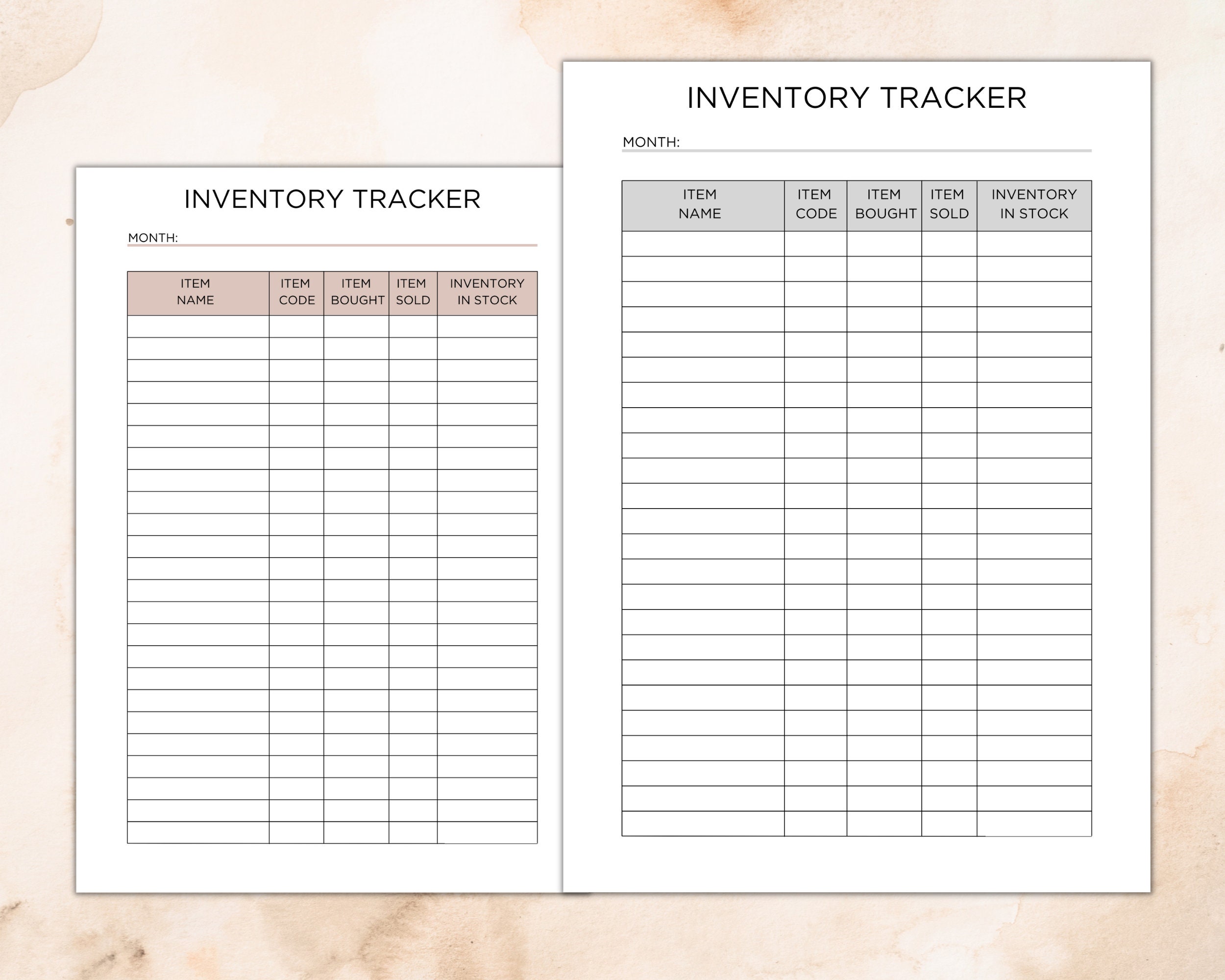 Inventory Tracker Printable, Inventory Management Form, Inventory Sheet ...