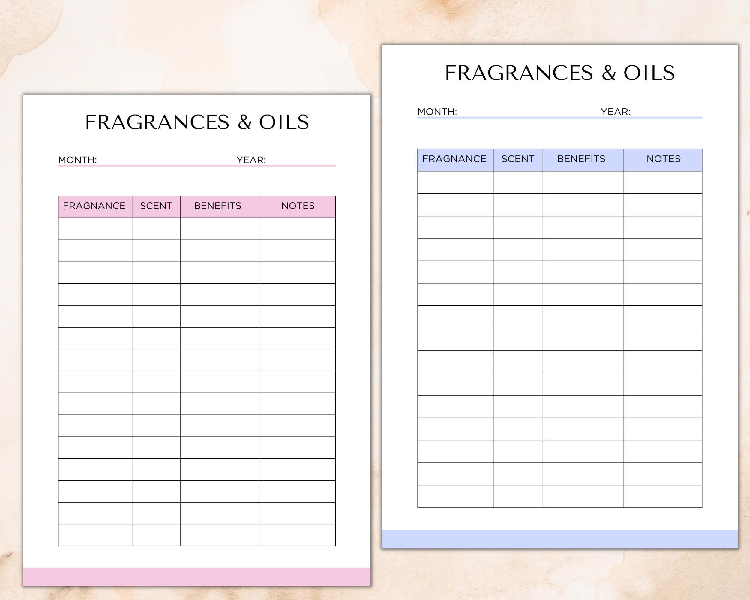 Fragrance and Oil Tracking Form, Printable DIY Candle Maker Soap, Maker ...