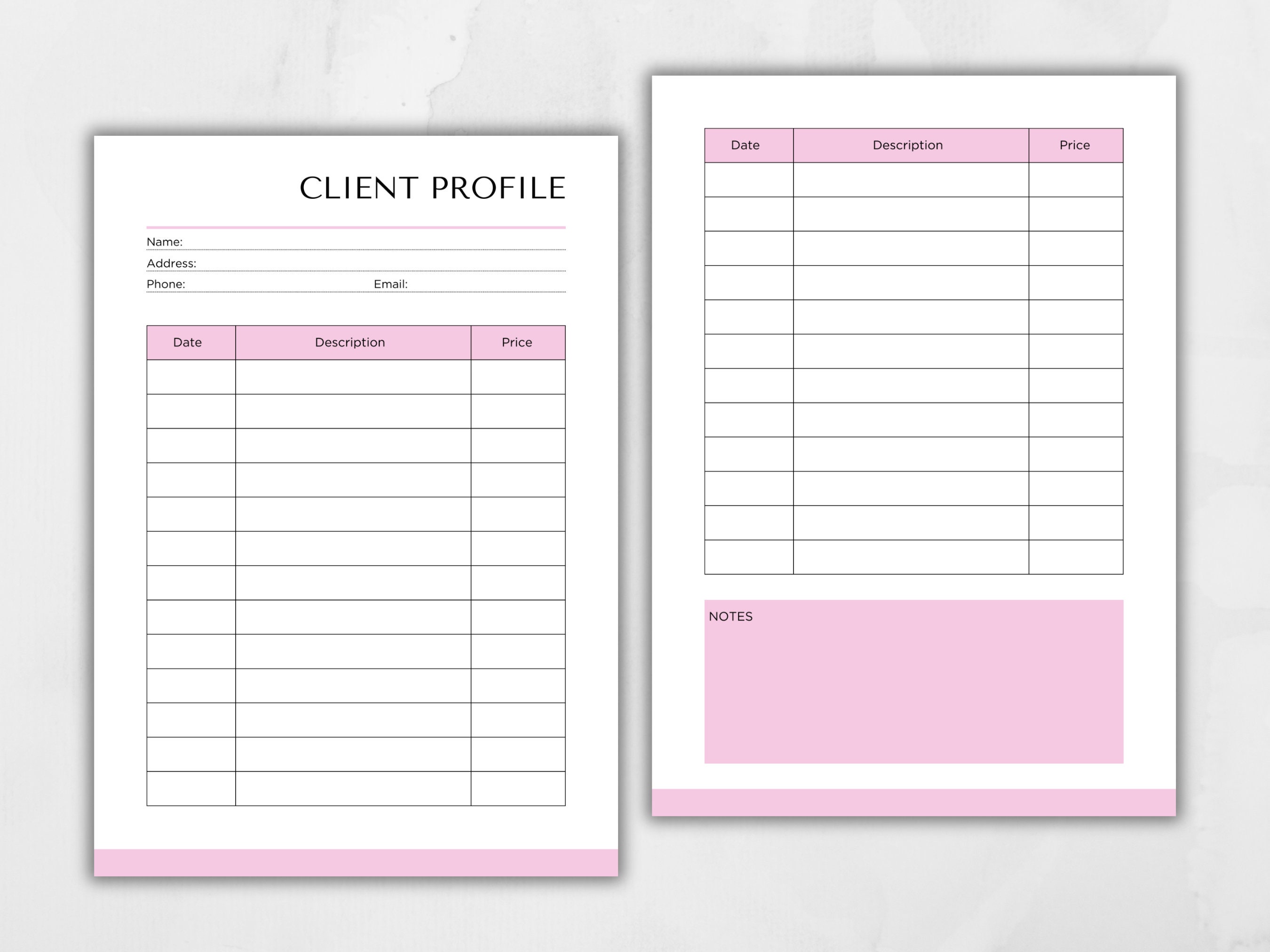 Printable Client Profile Template, Editable B2B Business Sheet ...