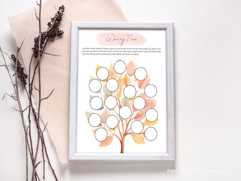 Worry Tree Worksheet Anxiety Relief Mapping DBT CBT Sheets Tree of Life ...