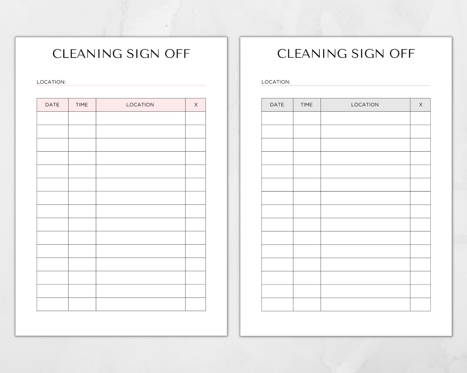 Printable Cleaning Sign off Sheet, Restroom Cleaning, Bathroom Cleaner ...