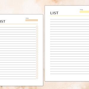 Editable and Printable Checklist Template, Simple List for Planner ...