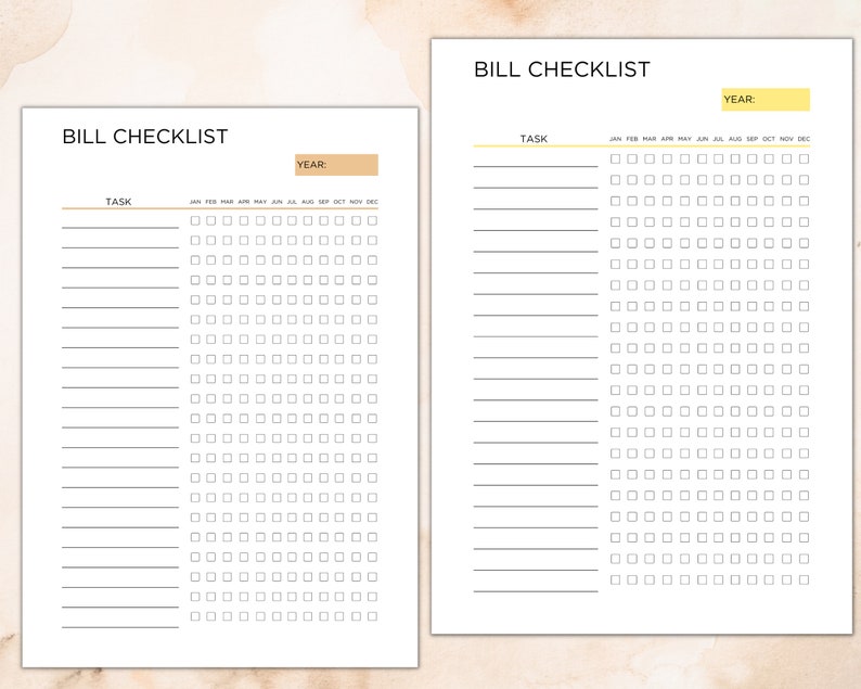 Editable Monthly Bill Payment Tracker, Printable Bill Payment Checklist ...