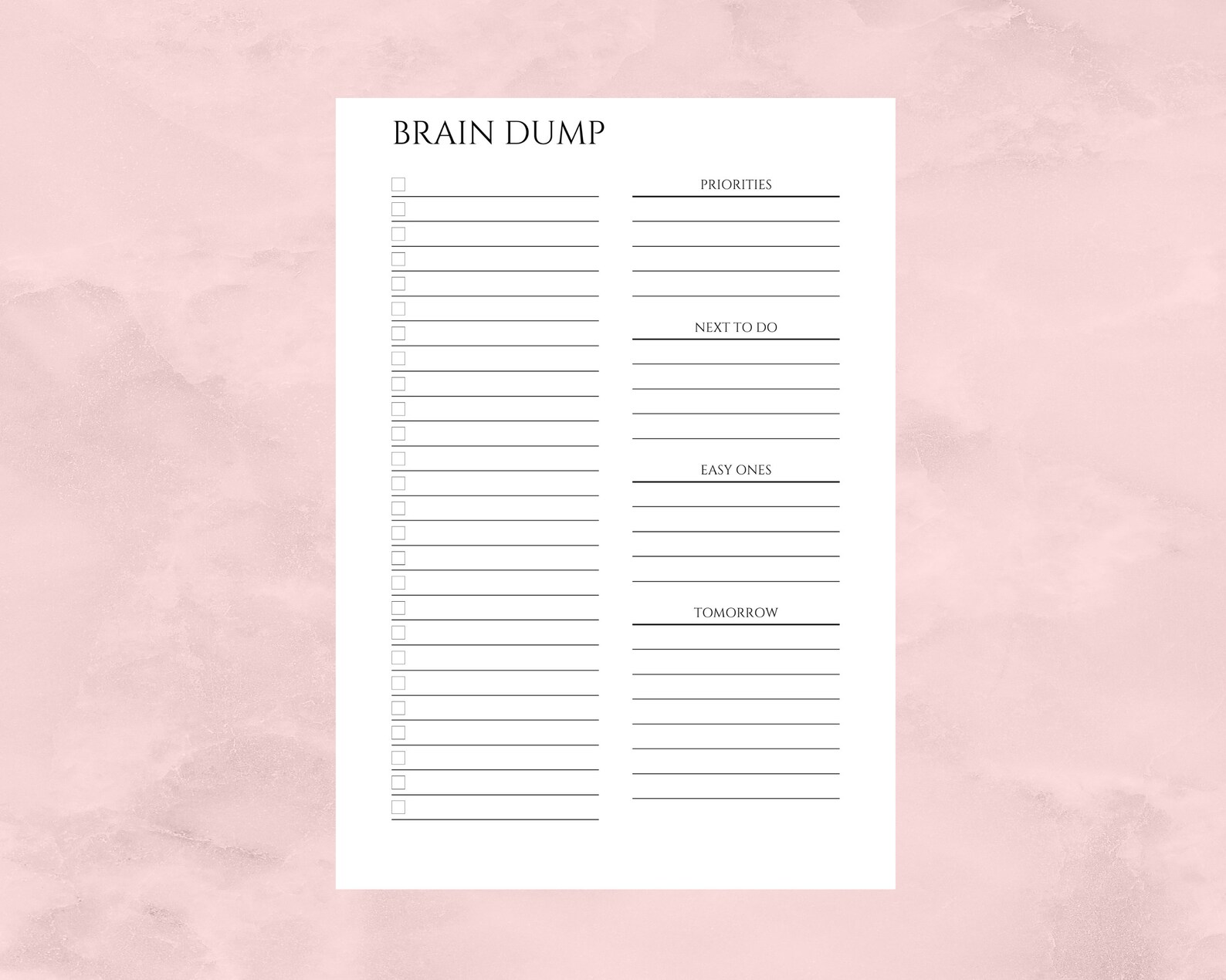 Brain Dump Small Bundle Printable and Editable, Instant Download ...