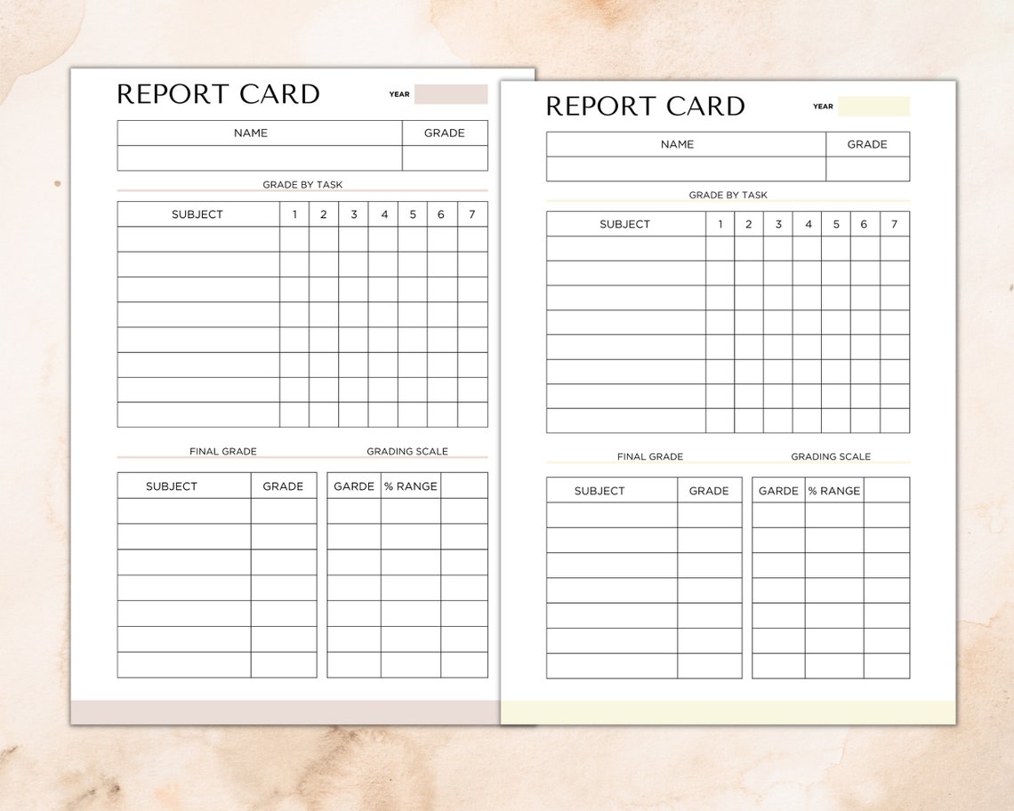 Homeschool Report Card, Printable Progress Report, Home School Academic ...