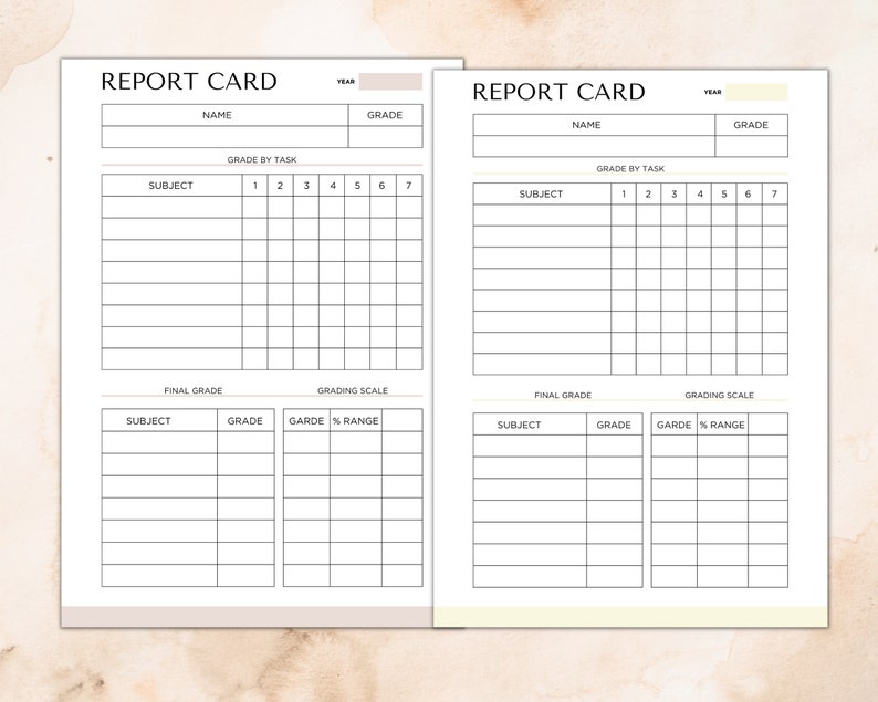 Homeschool Report Card, Printable Progress Report, Home School Academic ...