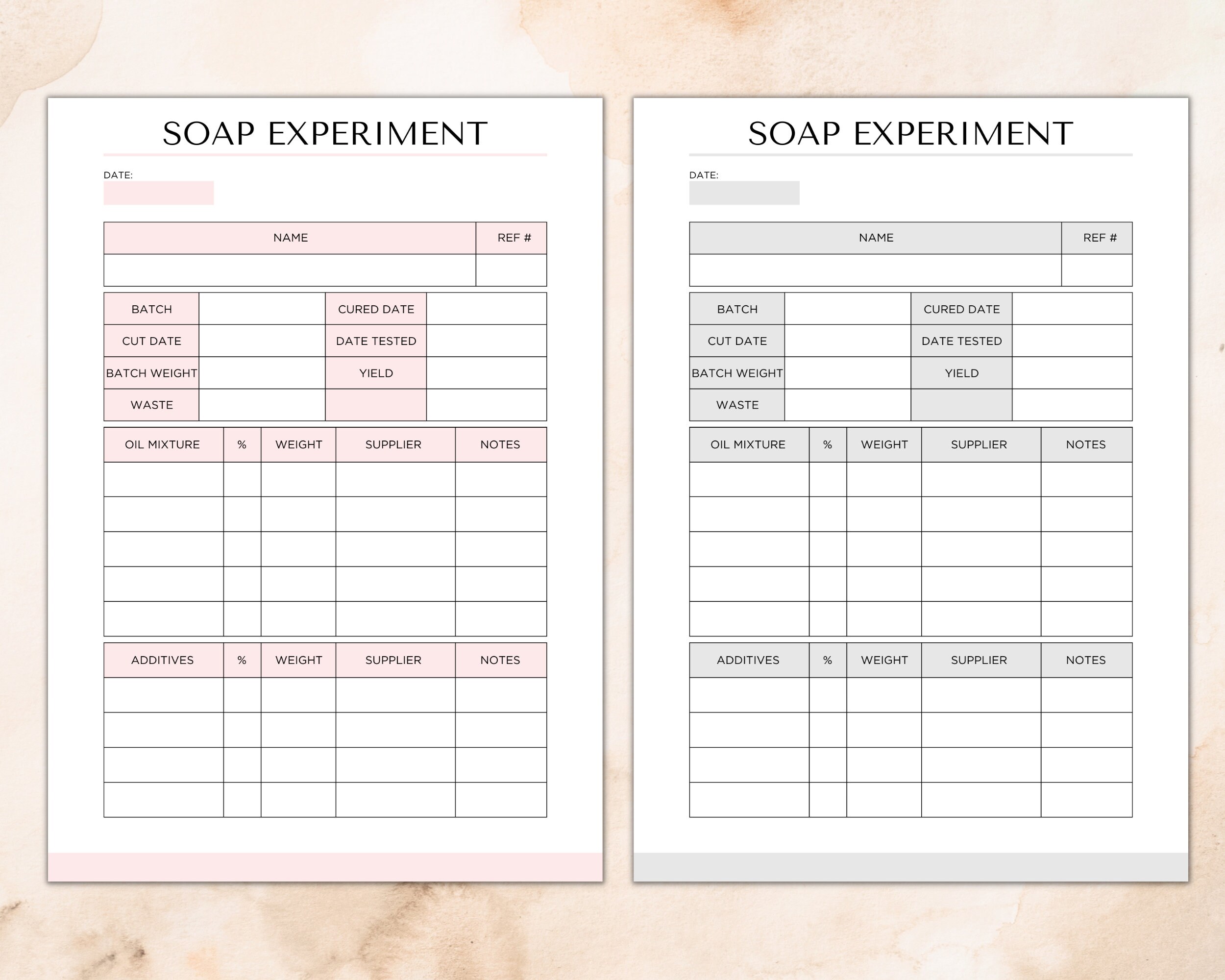 Blank Soap Recipe Sheet Printable, Editable Soap Making Recipe Cards ...