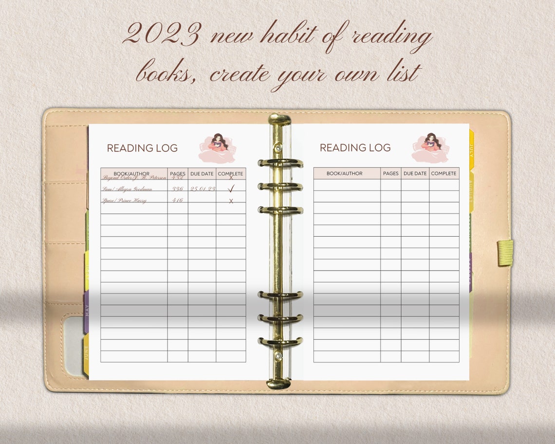 Reading Log Pdf, Printable and Editable, Books to Read List, A4 A5 ...