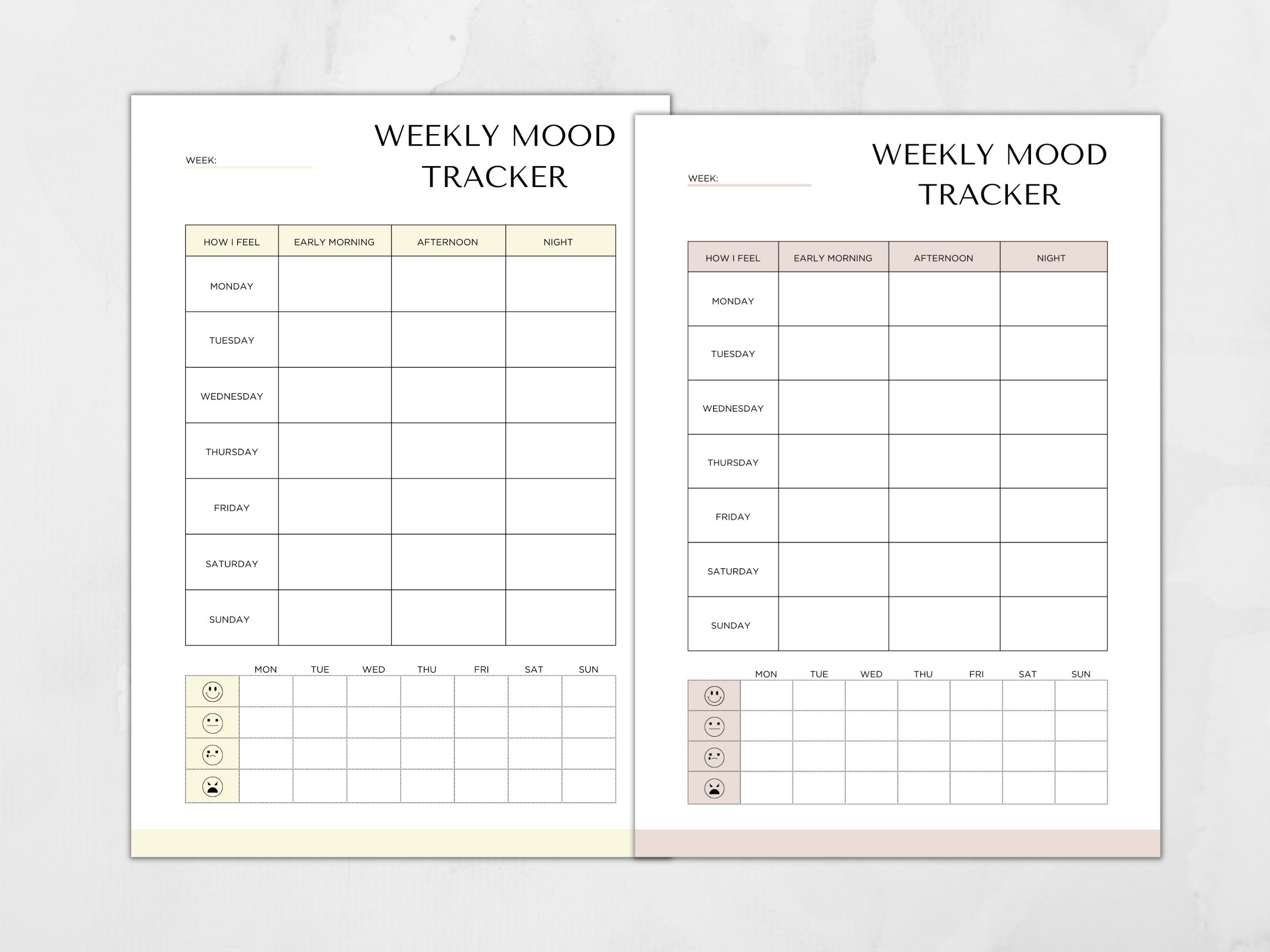 Printable Weekly Mood Tracker Printable Mood Track Emotion - Etsy Canada
