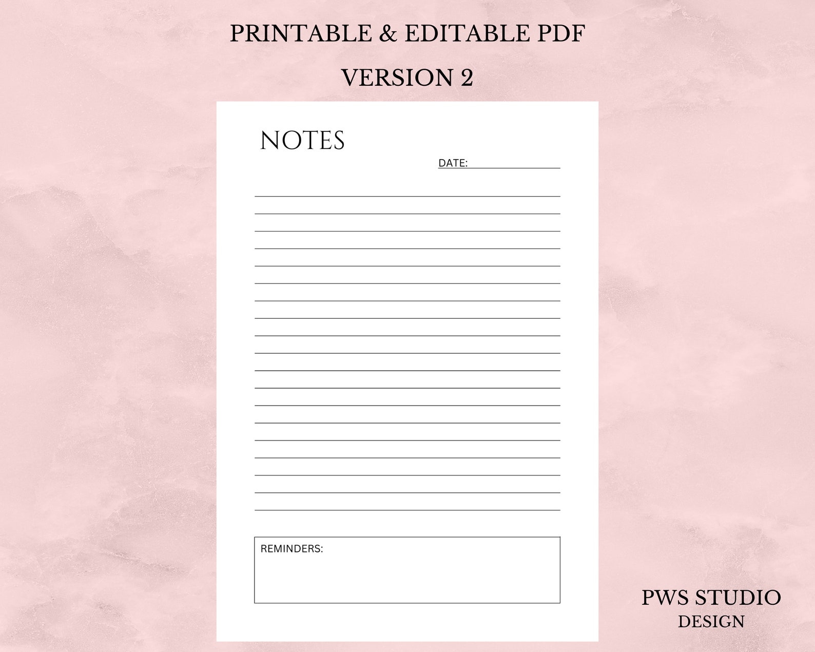 Notes Page Printable Lined Notes Template Note Taking - Etsy