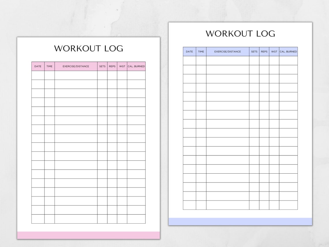 Printable Workout Tracker, Editable Daily Exercise Log, Fitness Journal ...