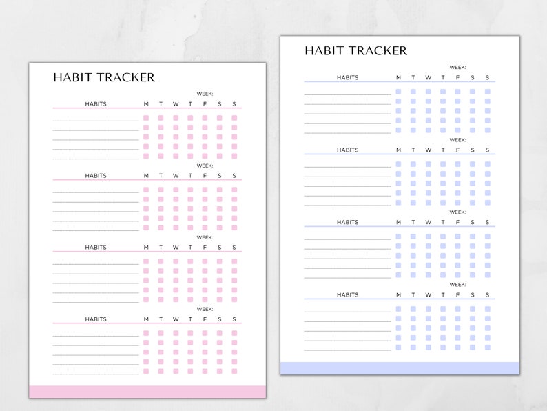 Printable Weekly Habit Tracker Editable Habit Template Daily - Etsy