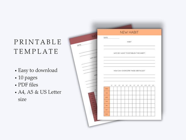 Build a New Habit Template, New Routine Tracking, 12 Week Routine ...