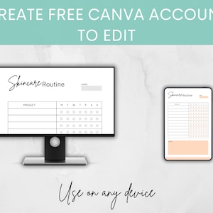 Printable Skincare Routine Template, Editable Self Care Tracker, Beauty ...
