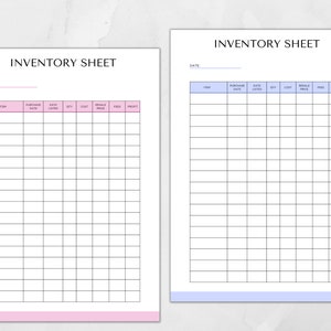 Printable Reseller Inventory Sheet, Editable Small Business Inventory ...