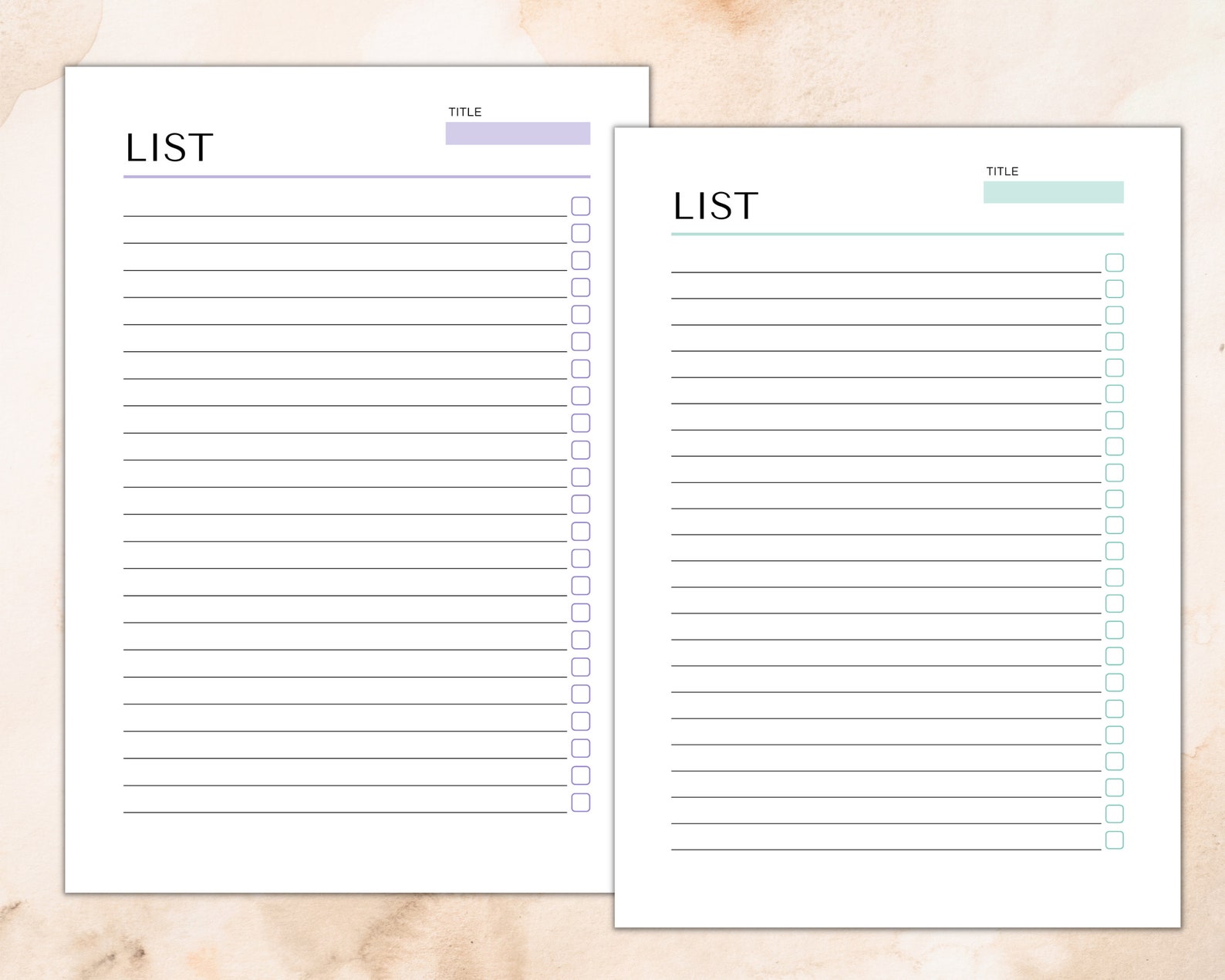 Editable and Printable Checklist Template, Simple List for Planner ...