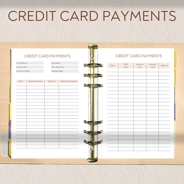 Payment Tracker Printable - Etsy