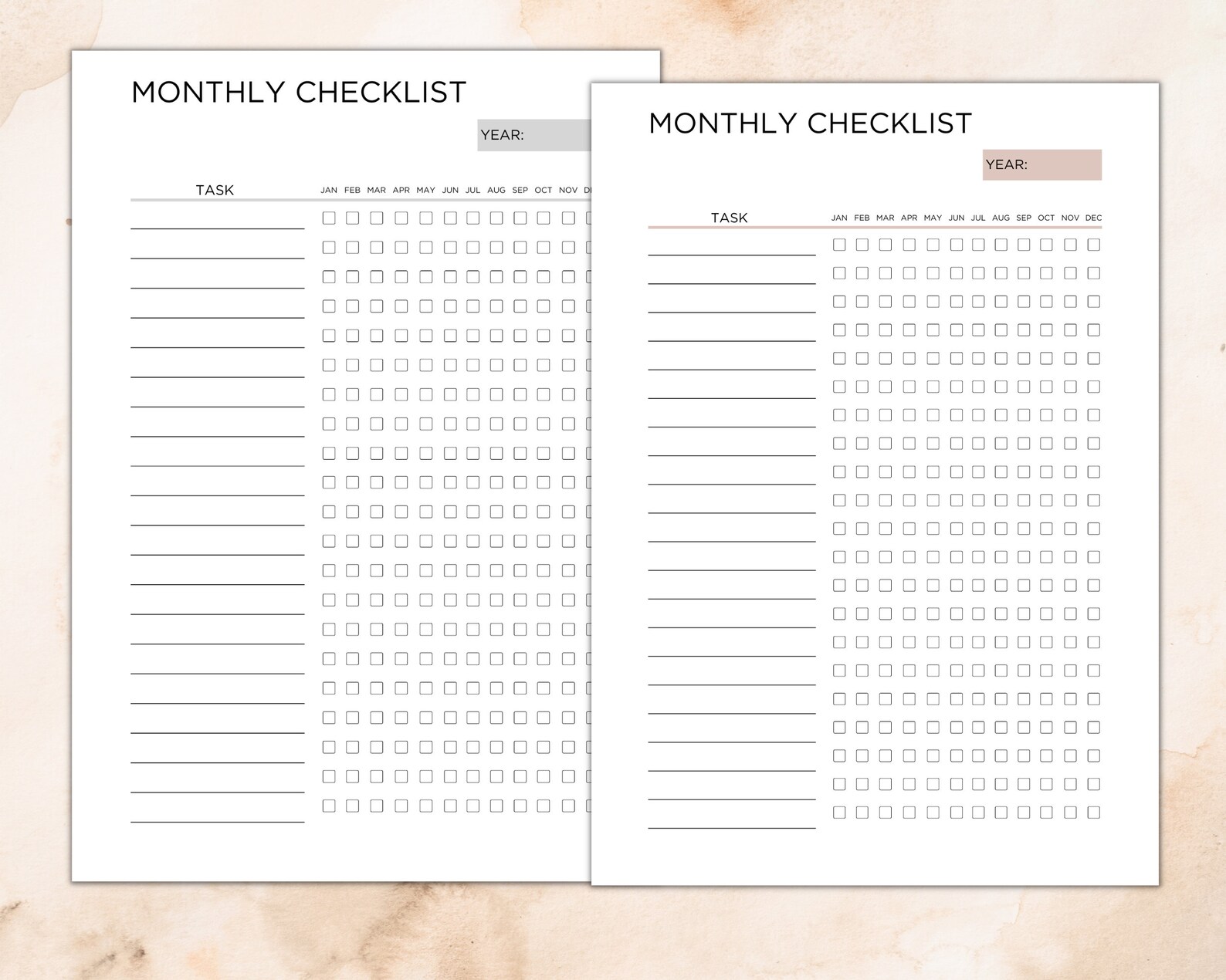 Printable and Editable Monthly Checklist, Month to Do List, Chore List ...
