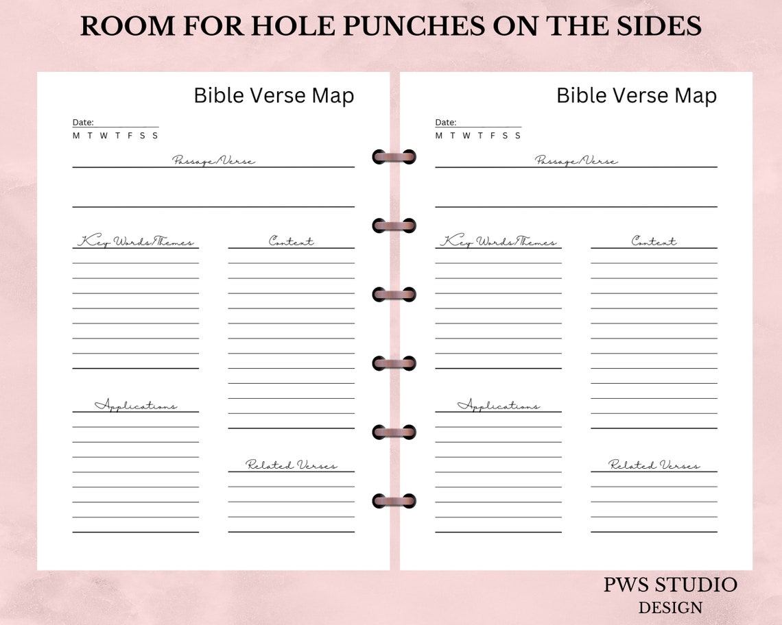 Bible Verse Mapping Printable and Editable, Sermon Journal, Study Word ...