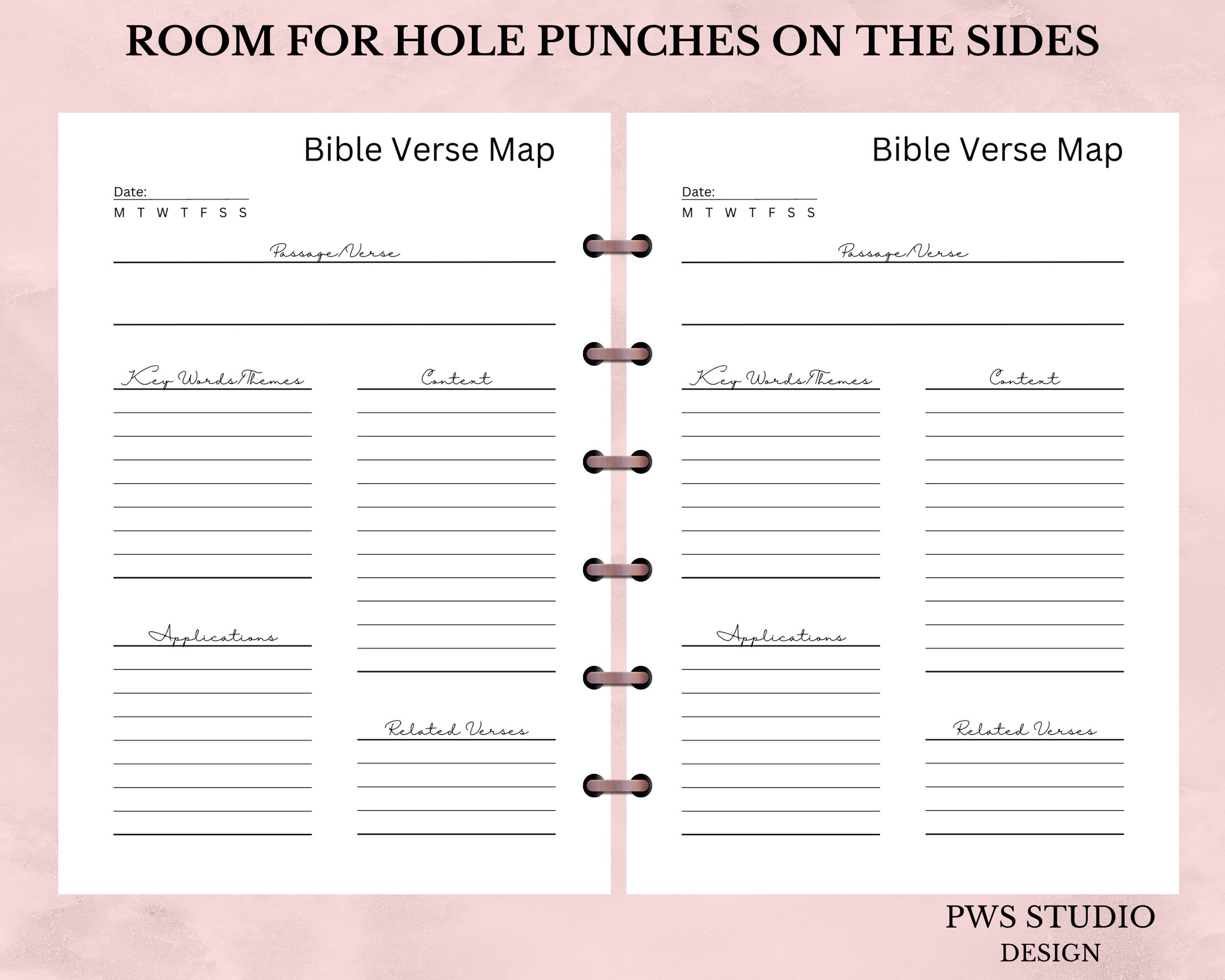 Bible Verse Mapping Printable and Editable, Sermon Journal, Study Word ...