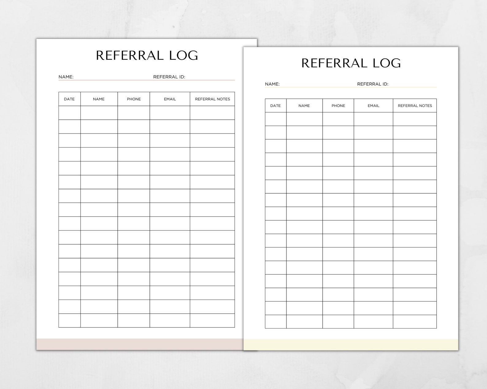 Printable Referral Log, Editable Client Referral Tracking, Referrals ...