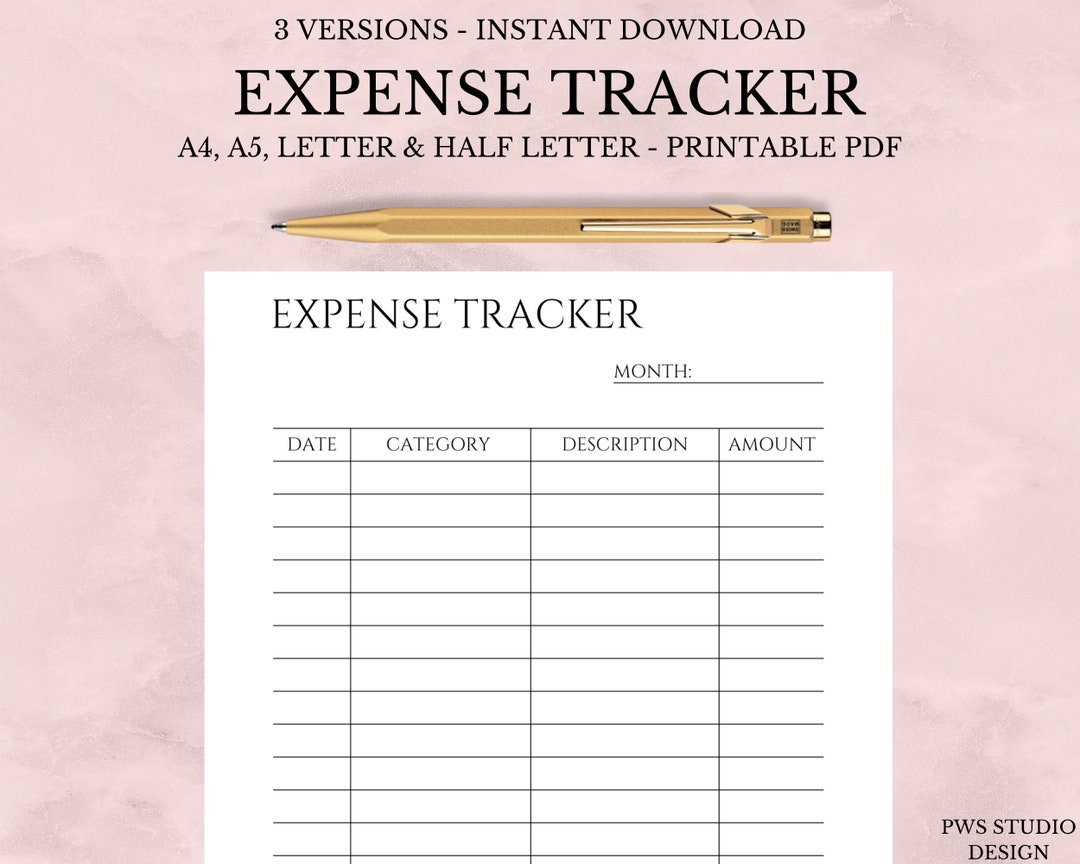 Expense Tracker PDF, Printable and Editable, Spending Log, Business ...
