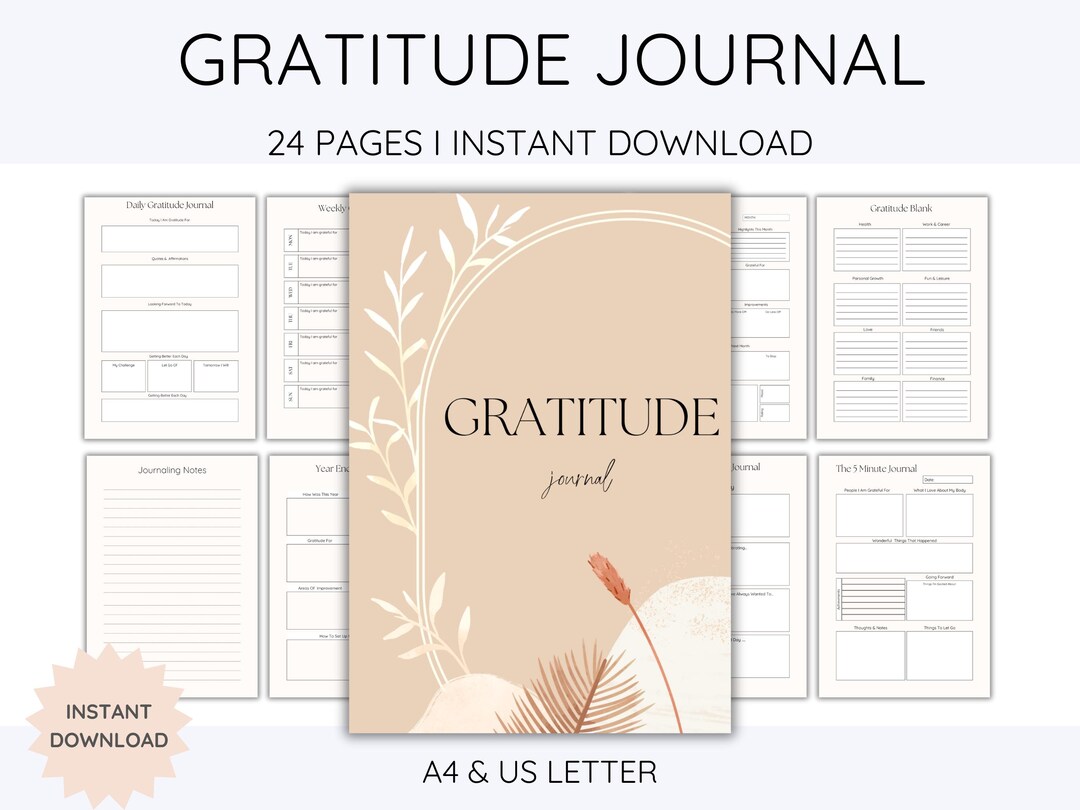 Gratitude Journal Printable and Editable! Mindfulness Log, Gratitude ...