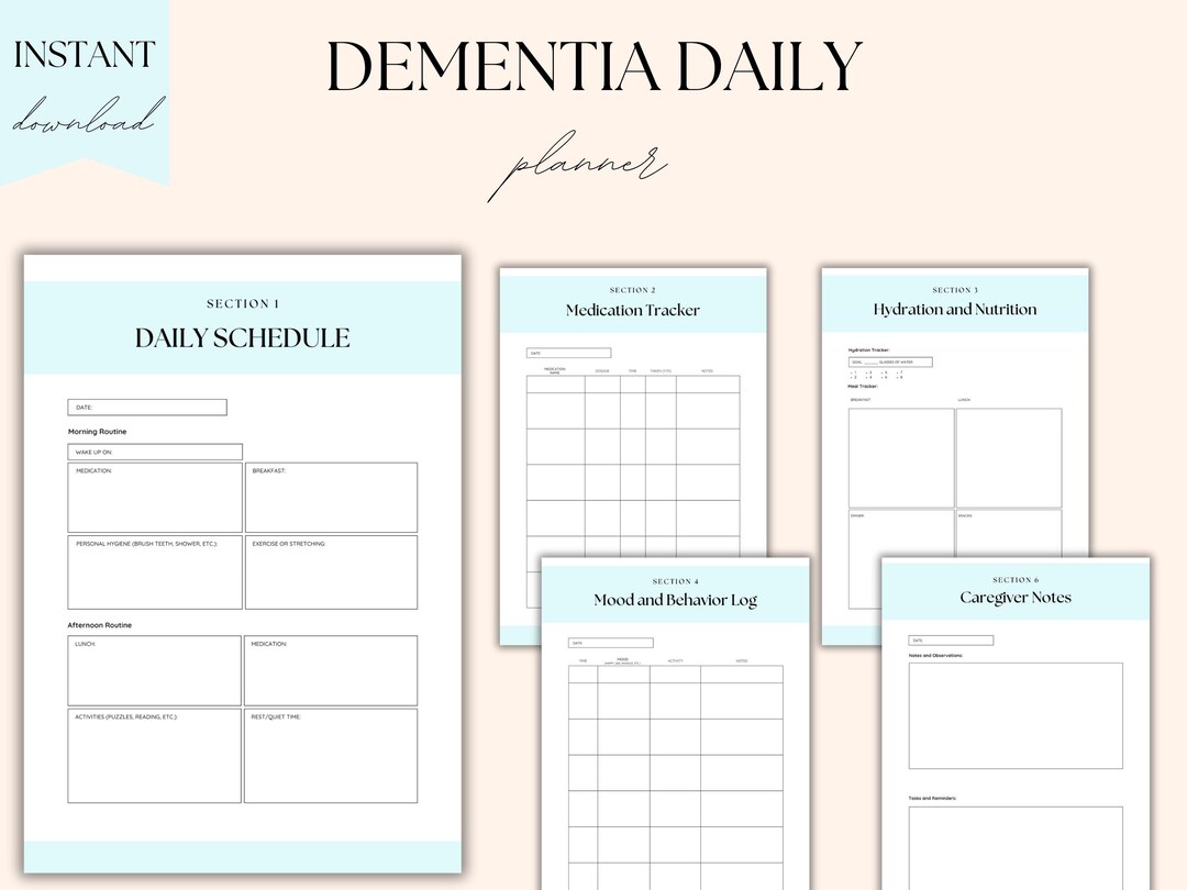 Dementia Daily Planner Organize and Simplify Caregiving Memory Aids and ...