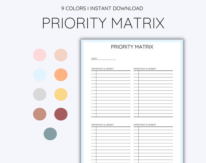Weekly Task Priority Matrix, Eisenhower Matrix, Decision Matrix ...