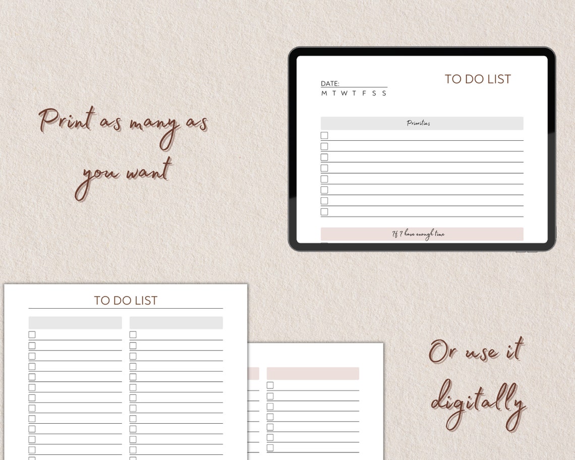 To Do Lists, Task Sheet, Printable & Editable Templates PDF, A4 A5 ...