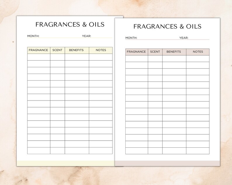 Fragrance and Oil Tracking Form, Printable DIY Candle Maker Soap, Maker ...